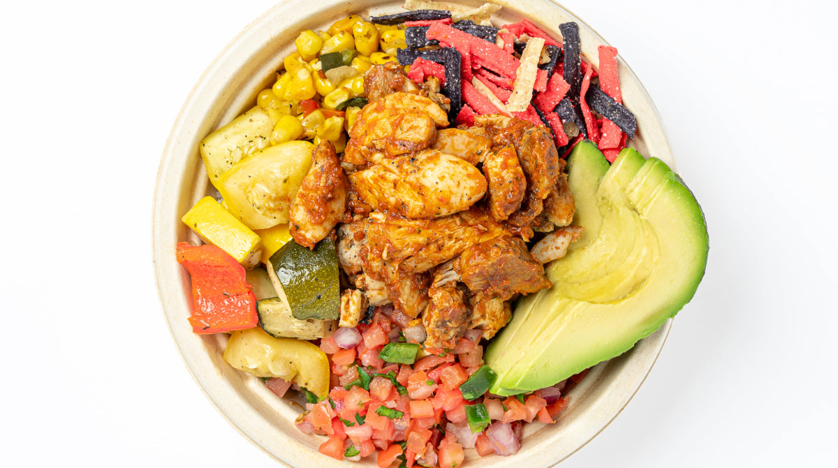 Adobo Chicken & Avocado Bowl (gluten free) – Così Catering and Group Orders